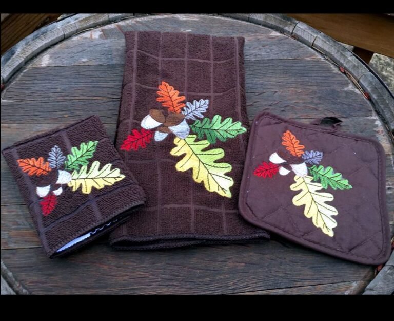 Autumn Leaves – Machine Embroidery Pattern – Whimsy Embroidery